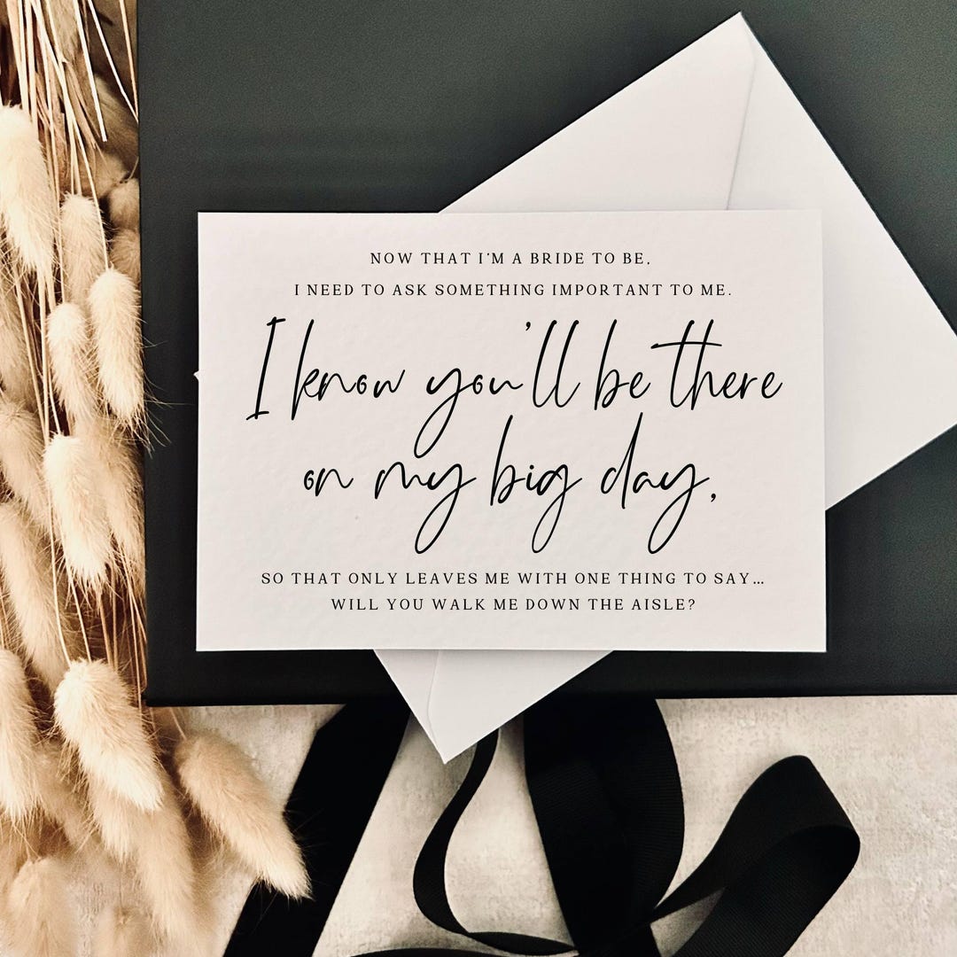 Walk Me Down the Aisle Proposal Card | Personalised Postcard, Mother of ...