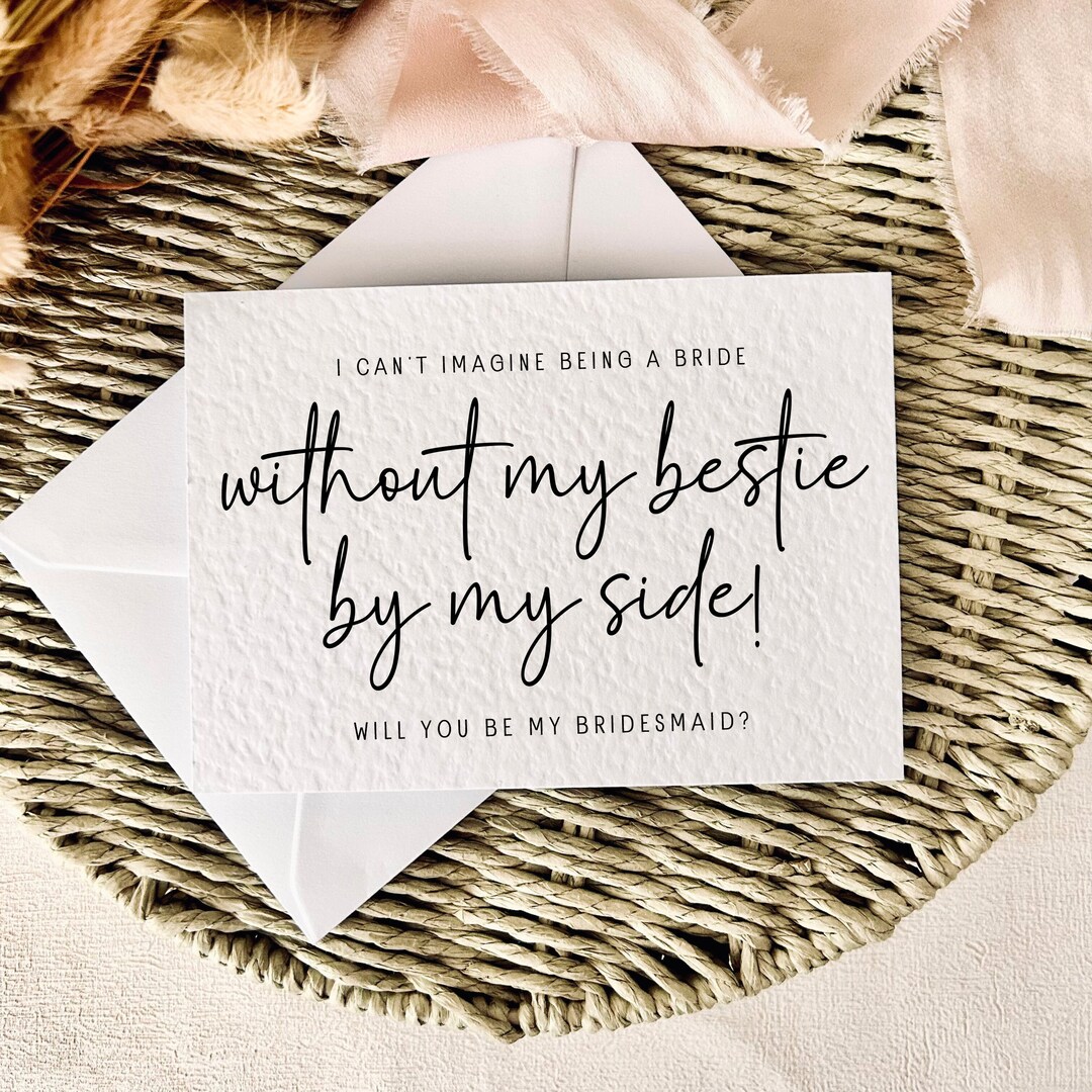 Bestie by My Side Bridesmaid Proposal Card, Maid of Honour Postcard ...
