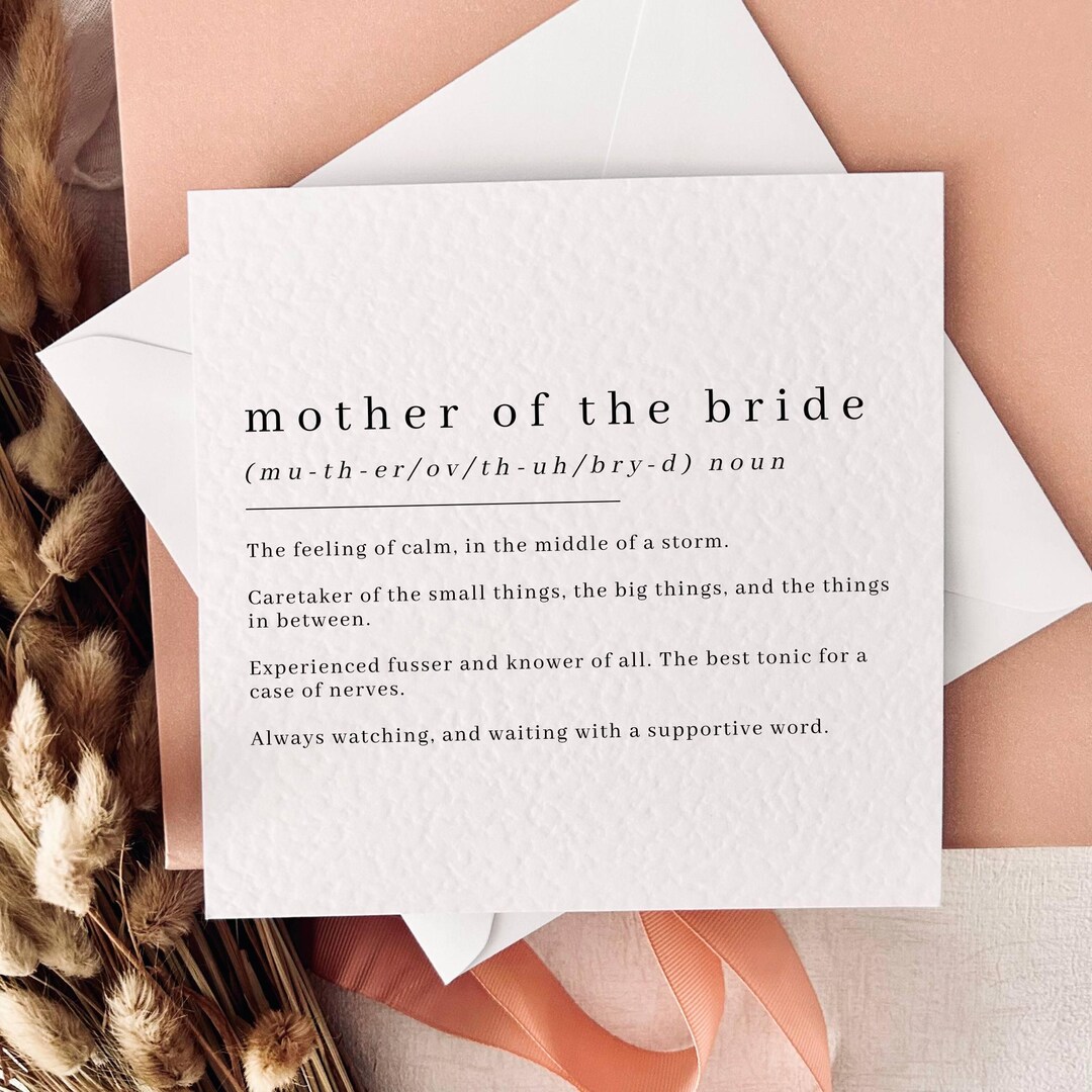 Mother of the Bride Definition | Greeting Card for Mum on Wedding Day ...