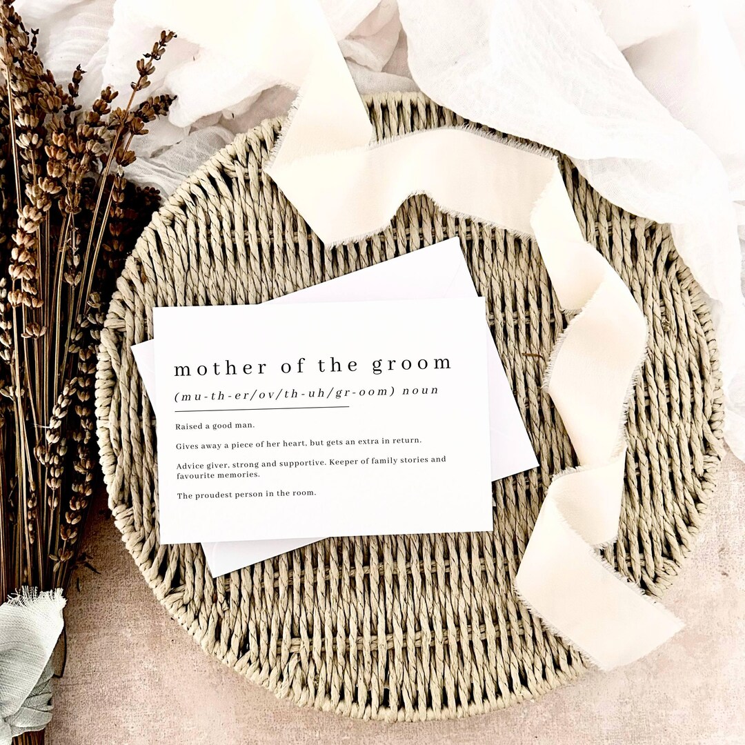 Mother of the Groom Definition Postcard | Keepsake for Mum on Wedding ...
