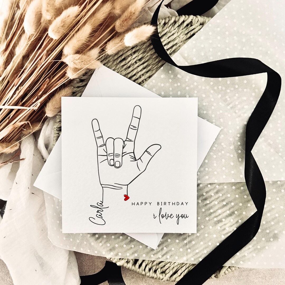 Personalised Sign Language Birthday Card, Birthday Gift for Him ...