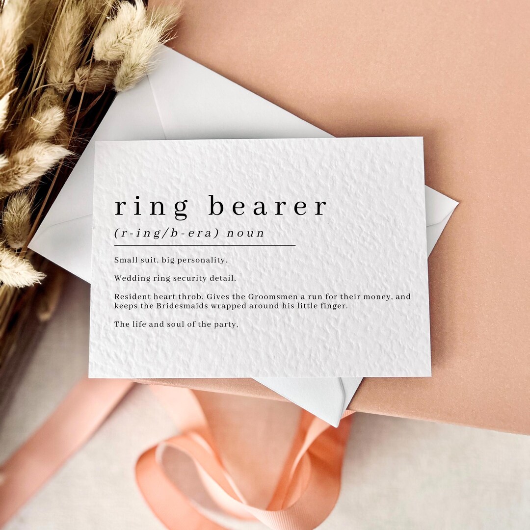 Ring Bearer Definition Postcard | Will You Be My Ring Bearer Proposal ...