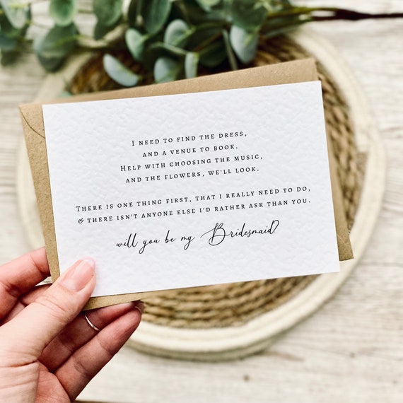 Will You Be My Bridesmaid Poem