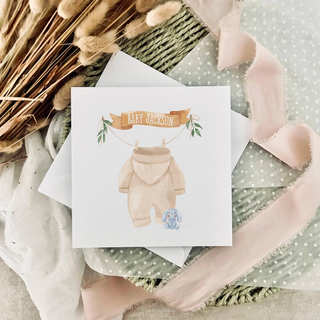 Personalised Baby Card | Cute Baby Shower Card, Nursery Keepsake for ...