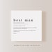 Best Man Definition Greeting Card Will You Be My Best Man Card, Thank ...