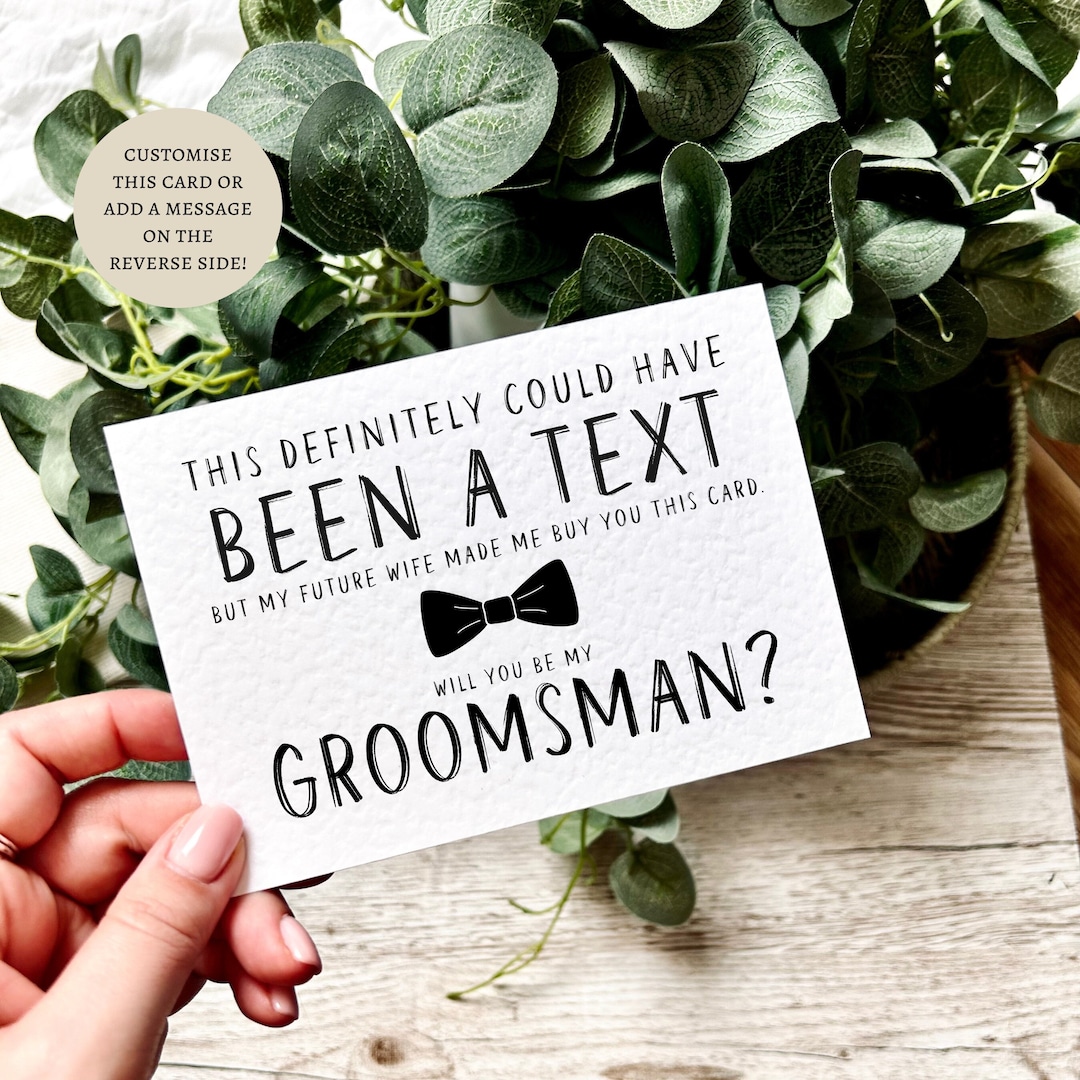 Will You Be My Groomsmen Usher Best Man Proposal Note Card - Etsy Canada