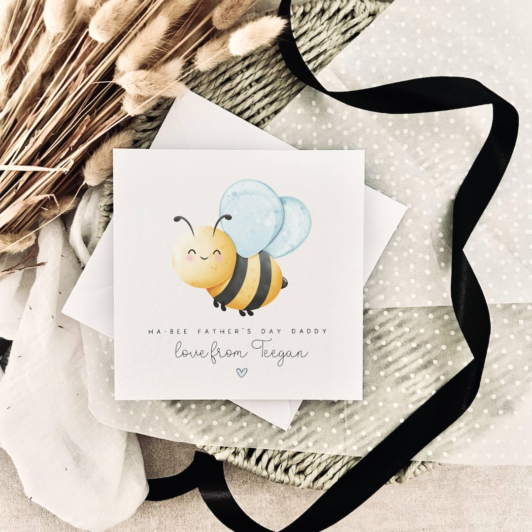 Personalised Father's Day Card | Cute Bee Pun Print, Daddy Special ...