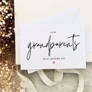 To My Grandparents Thank You Postcard | Wedding Day Keepsake Card, From ...