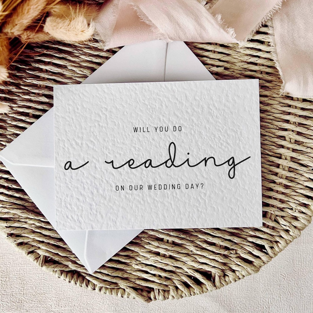 Will You Do a Reading | Wedding Day Proposal Postcard, Letterbox Gift ...