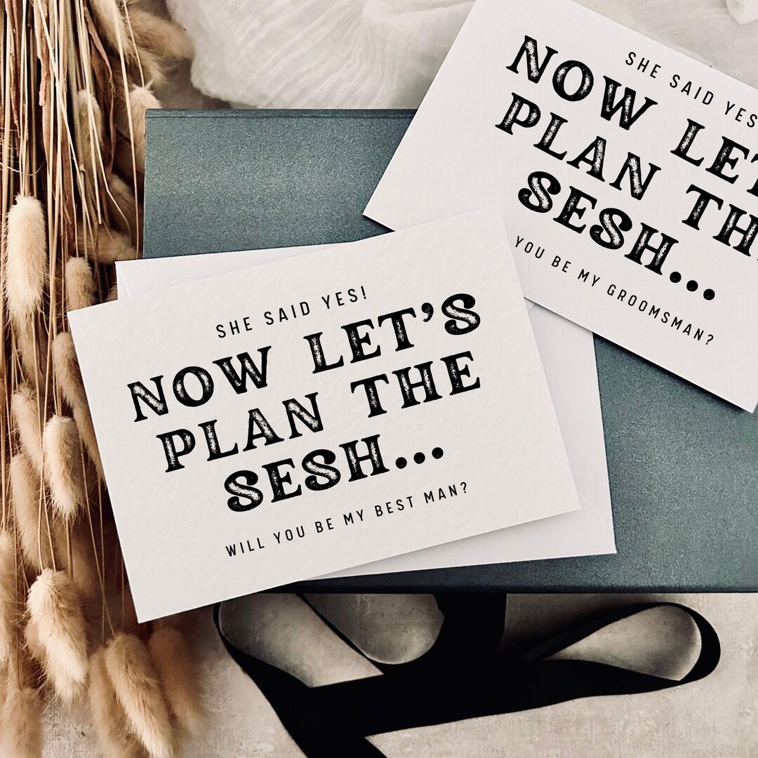 Plan the Sesh Proposal Card Funny Groomsmen Gift, Best Man Invite Card ...
