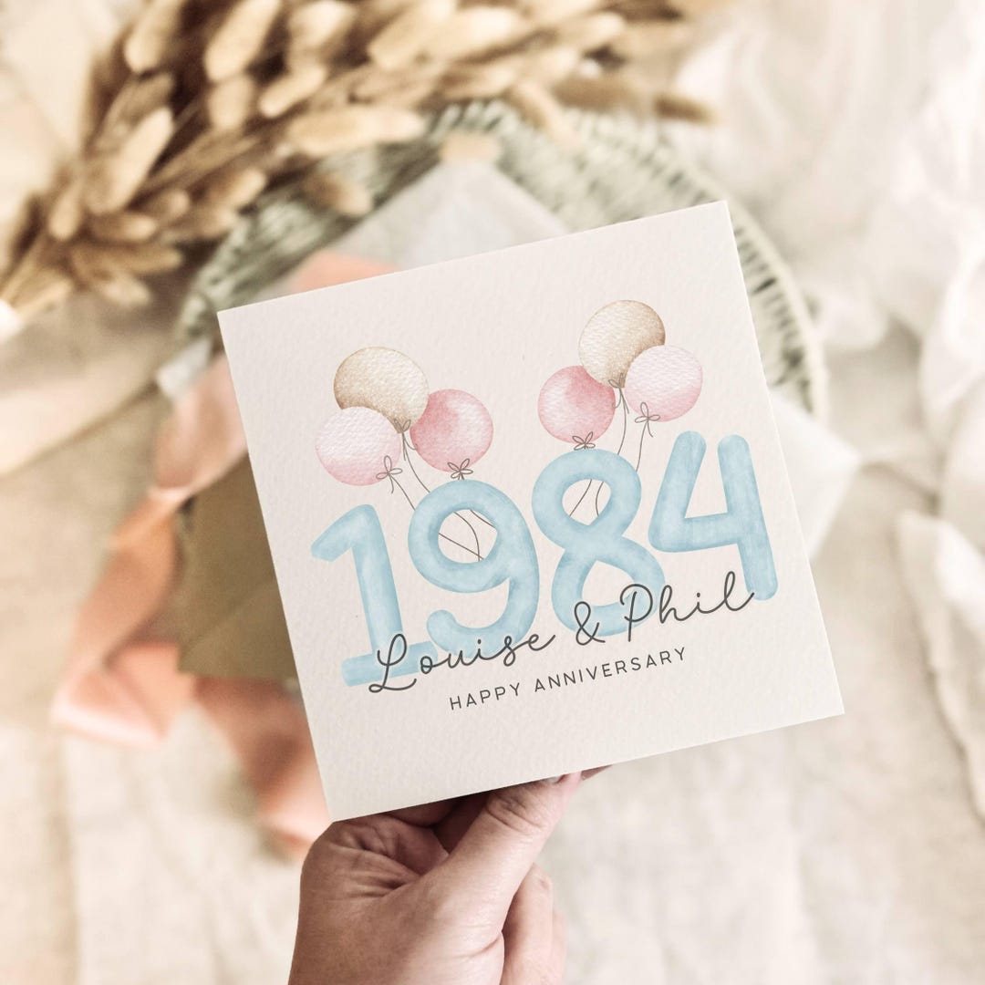 Anniversary Greeting Card Personalised Year Or Marriage Milestone For