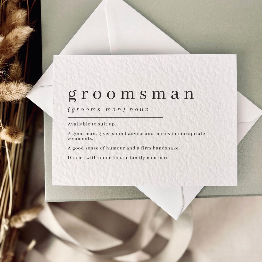 Groomsman Definition | Groomsmen Proposal Postcard, Personalised ...