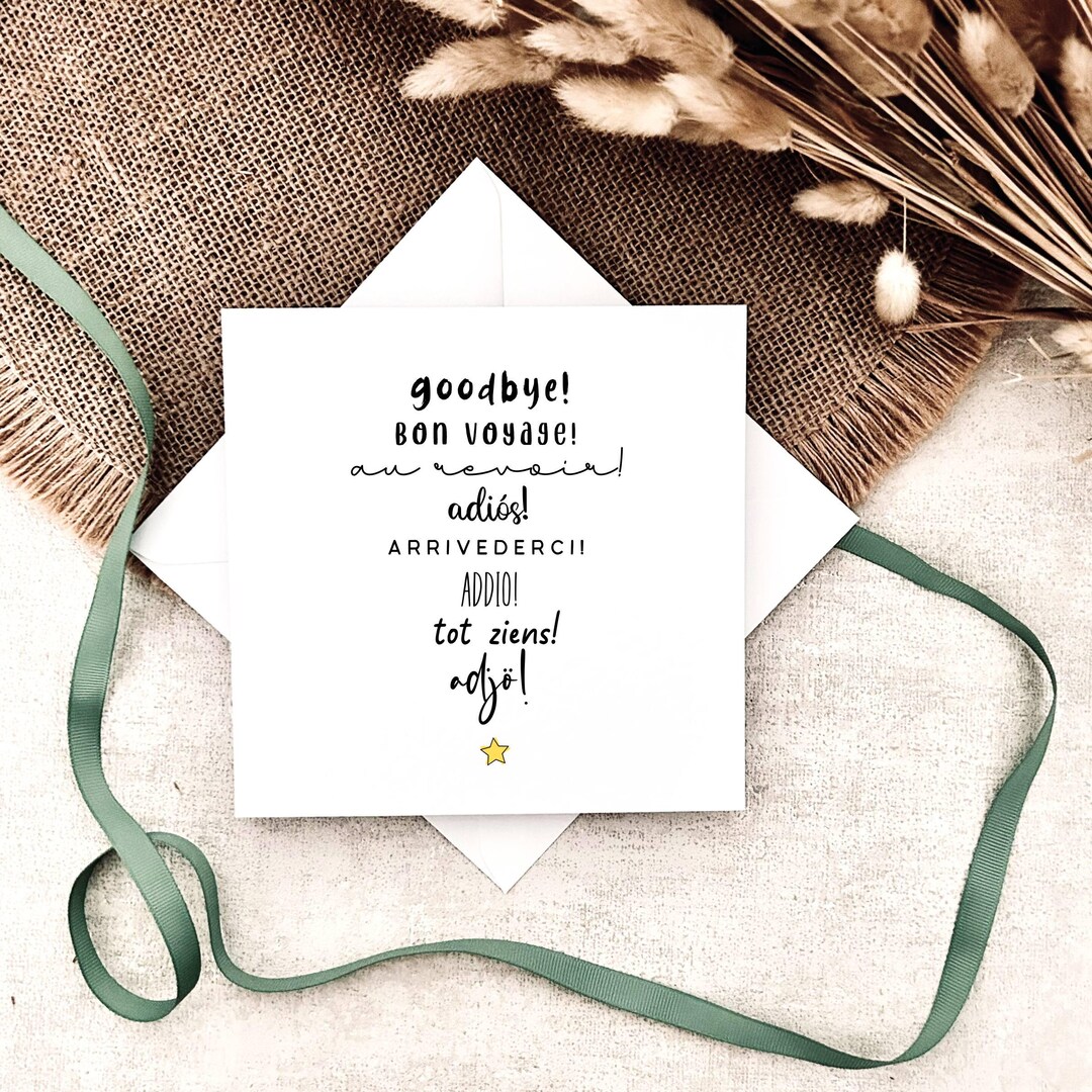 Goodbye Greeting Card | Sorry You're Leaving, Going Travelling Gift for ...