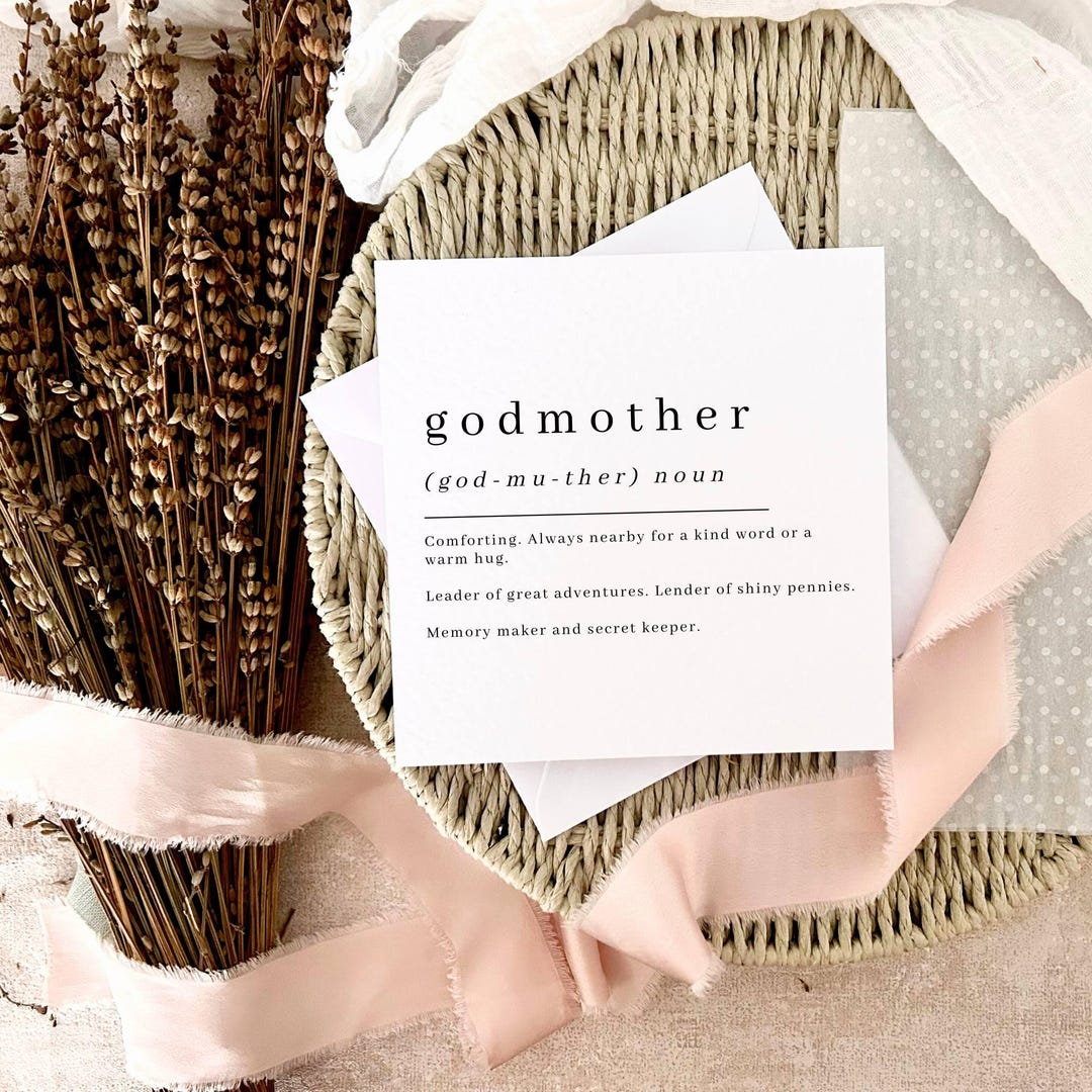 Godmother Definition Greeting Card | Personalised Card for Godparent ...