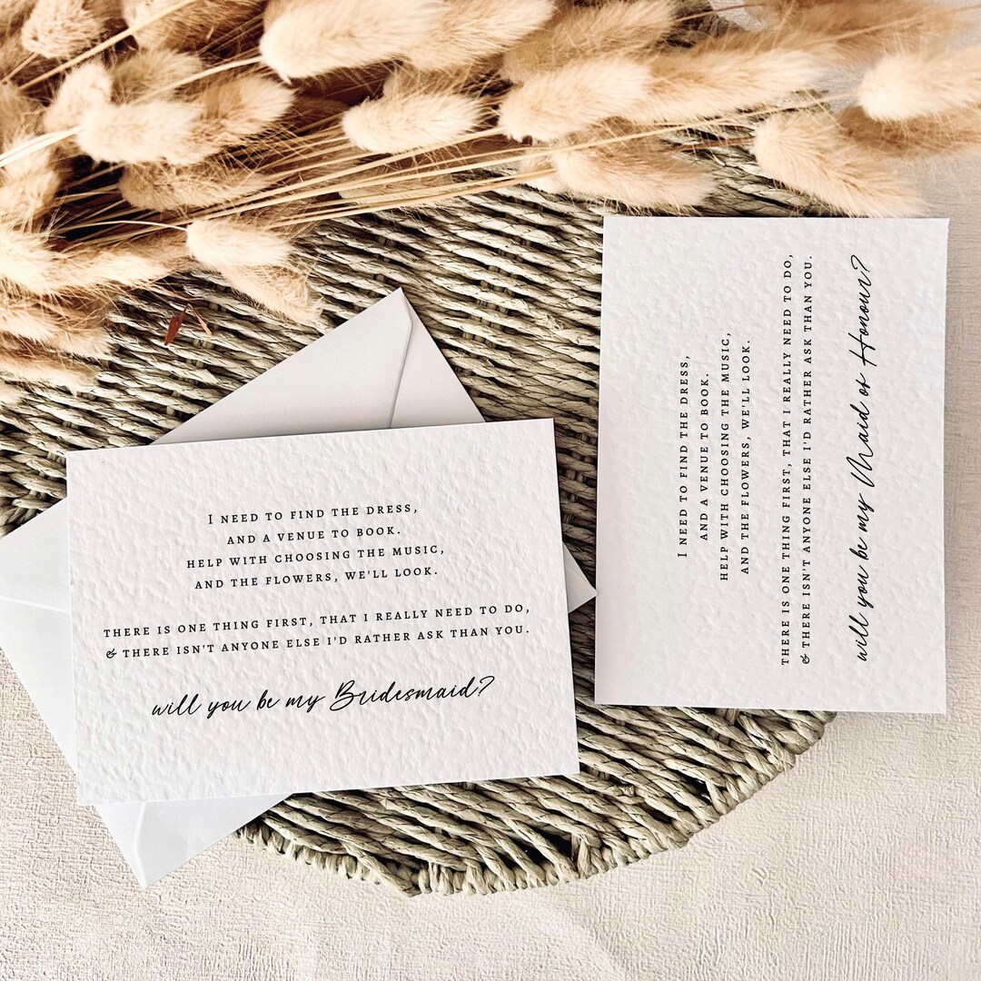 Rather Ask Poem | Will You Be My Bridesmaid Proposal Card, Personalised ...