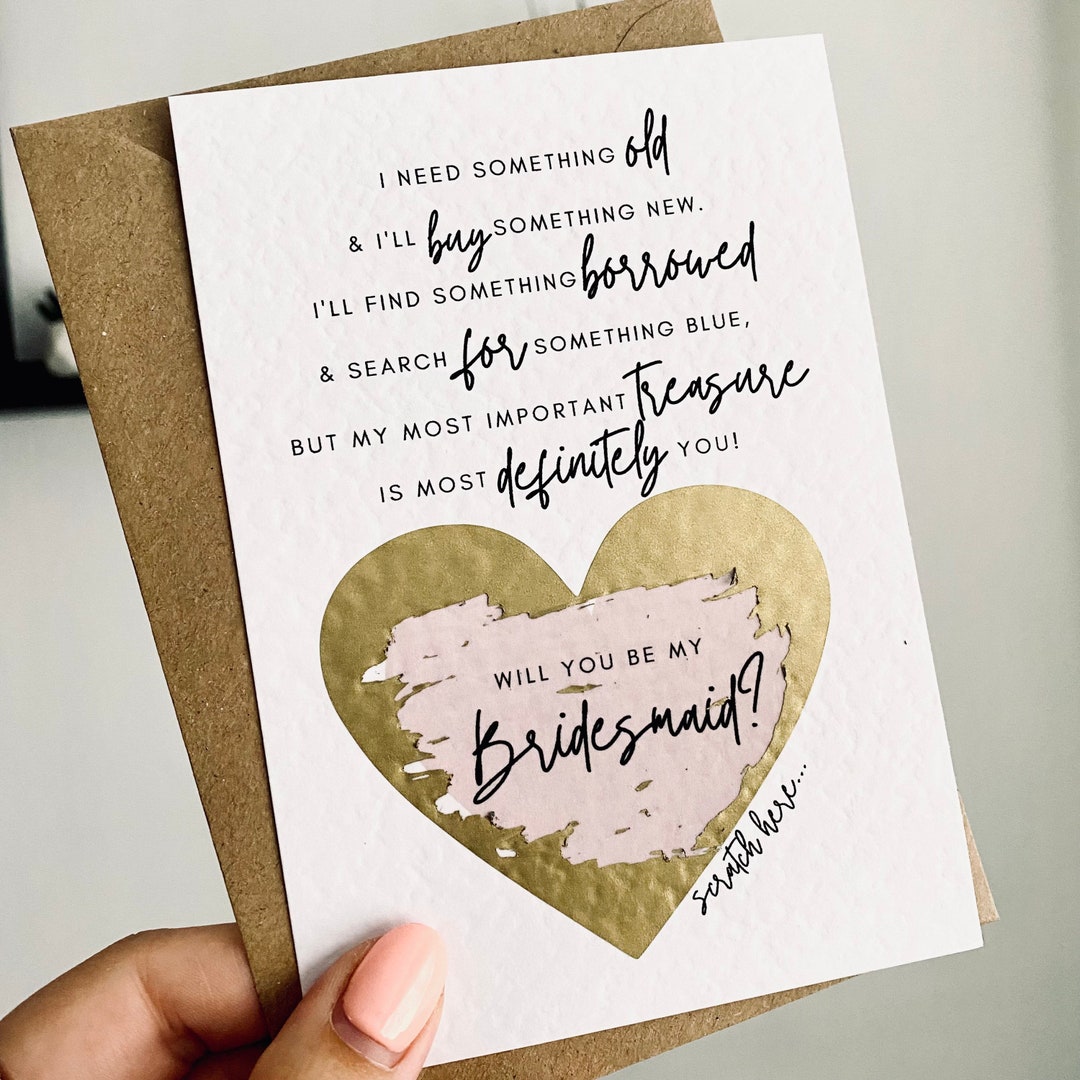 Poem Scratch off Bridesmaid / Maid of Honour / Flower Girl - Etsy