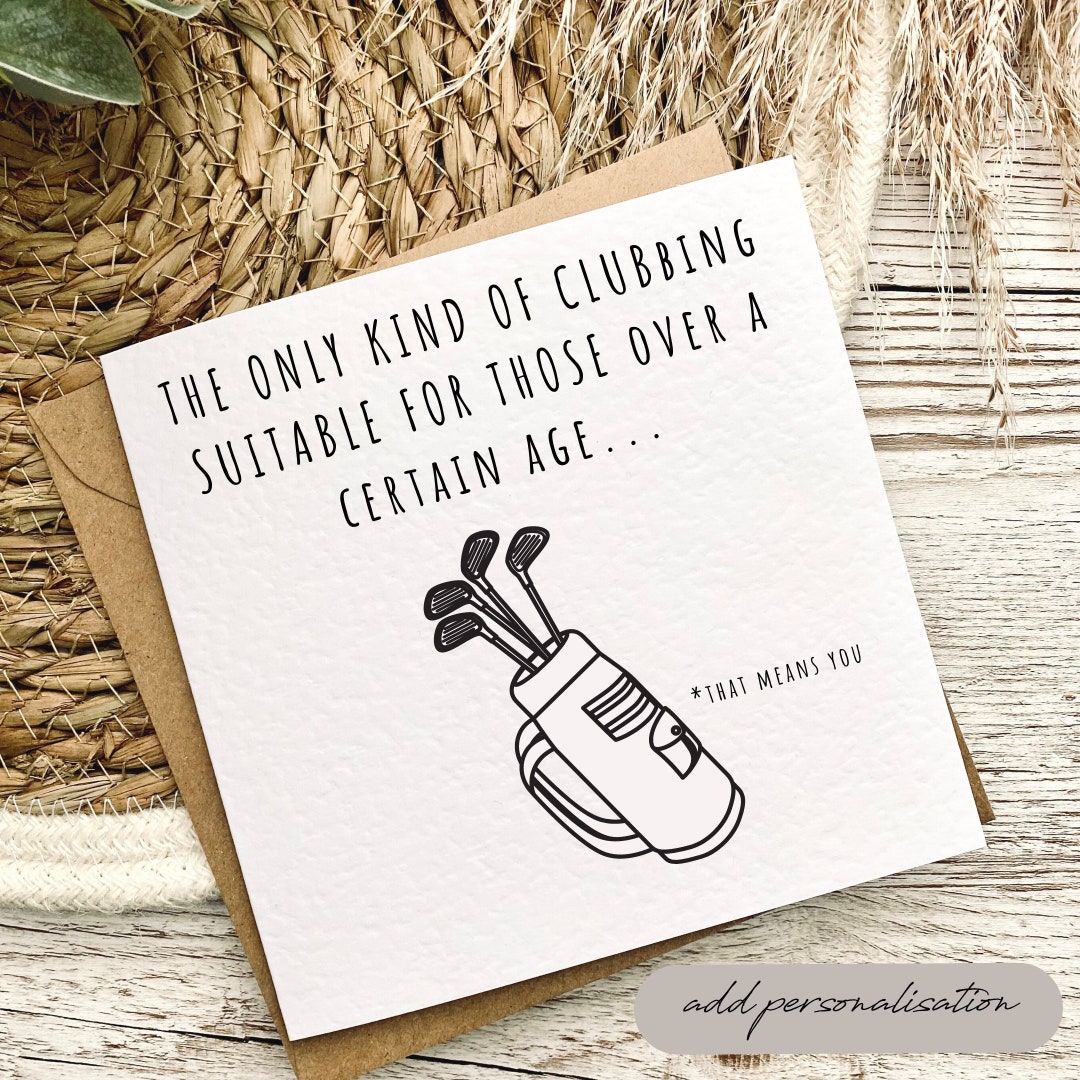Funny Clubbing Golf Birthday Card Joke Good Humour Greeting - Etsy