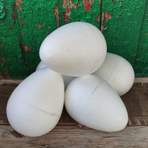 Extra Large Polystyrene Styrofoam Eggs 6 Inches in Sets of 3, 5, 10 ...