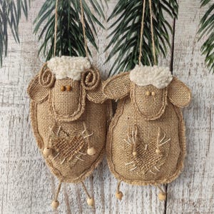 Sheep Ornament Set of 2 Rustic Sheep Decor Cute Farm Animals Hanging ...