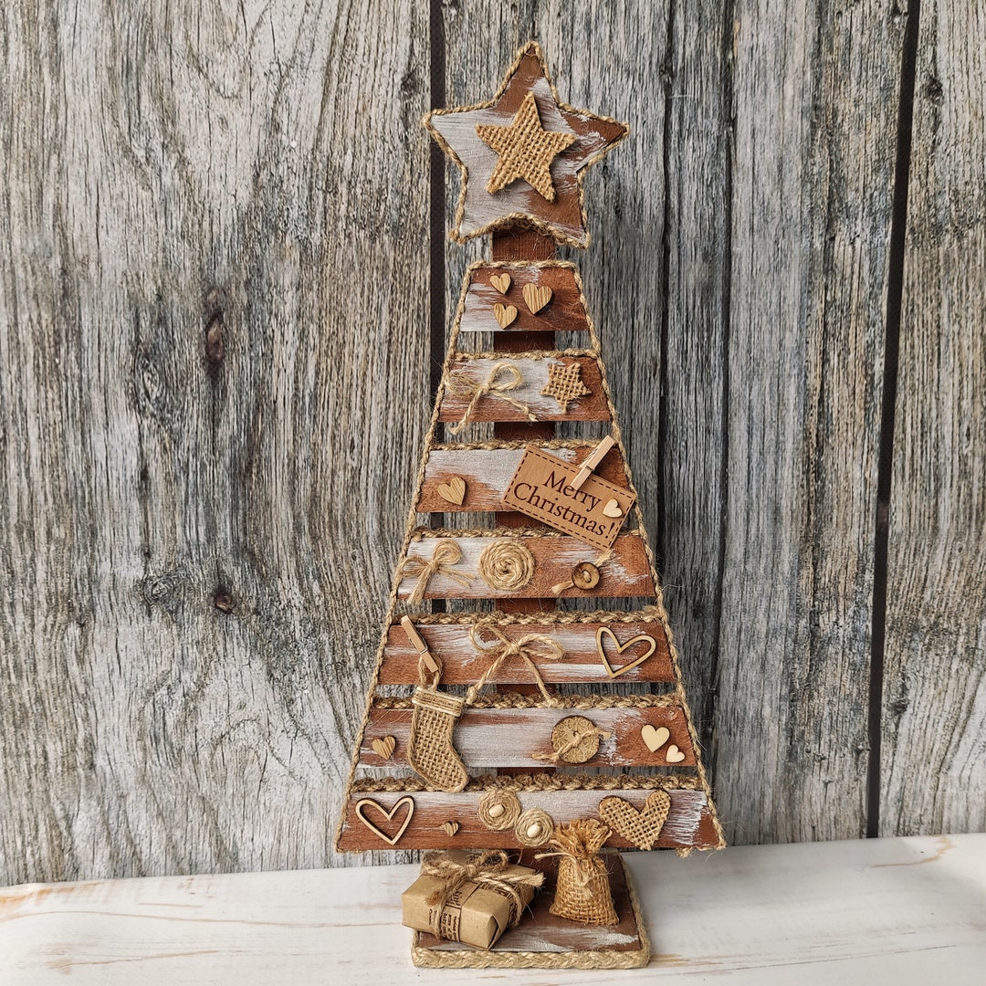 Rustic Christmas Tree, Christmas Farmhouse Decor, Christmas Rustic Gift ...
