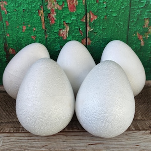 Extra Large Polystyrene Styrofoam Eggs 6 Inches in Sets of 3, 5, 10 ...