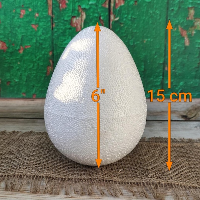 Extra Large Polystyrene Styrofoam Eggs 6 Inches in Sets of 3, 5, 10 ...