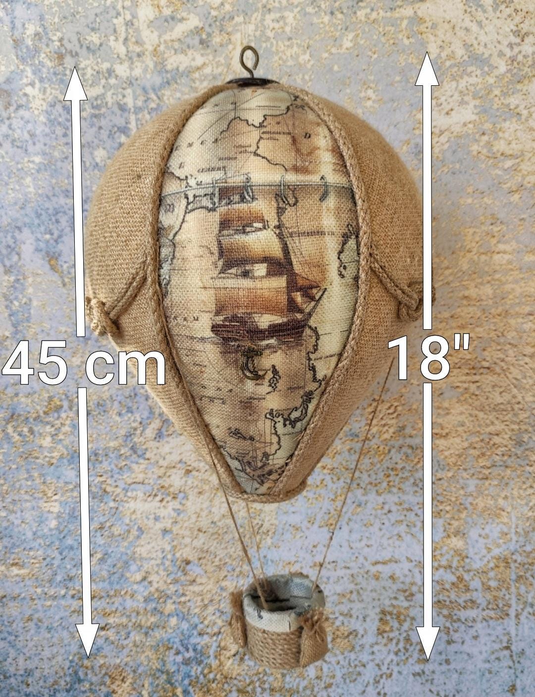 Rustic Hot Air Balloon, Hanging Home Nautical Style Decor, Unique ...