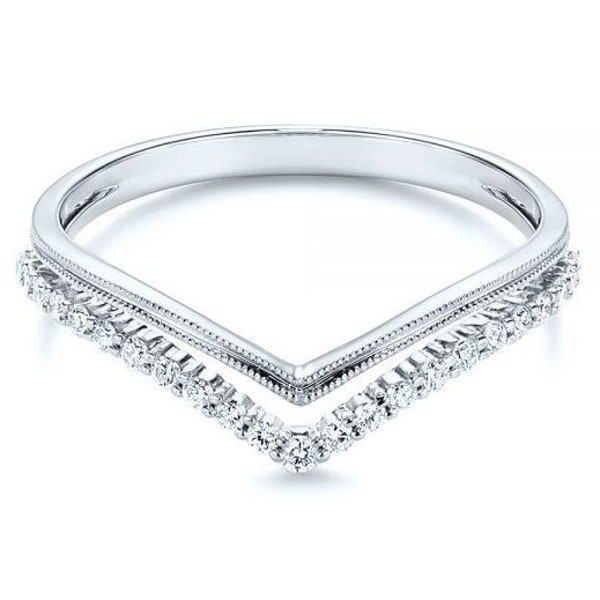 Gold Chevron Wedding Band - Etsy