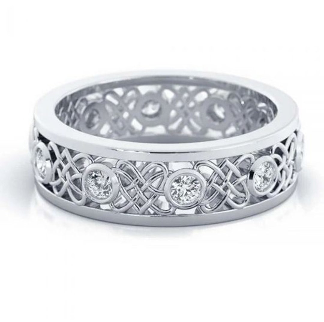Filigree Wedding Band, Vintage Art Deco Band, Milgrain Band, Round ...