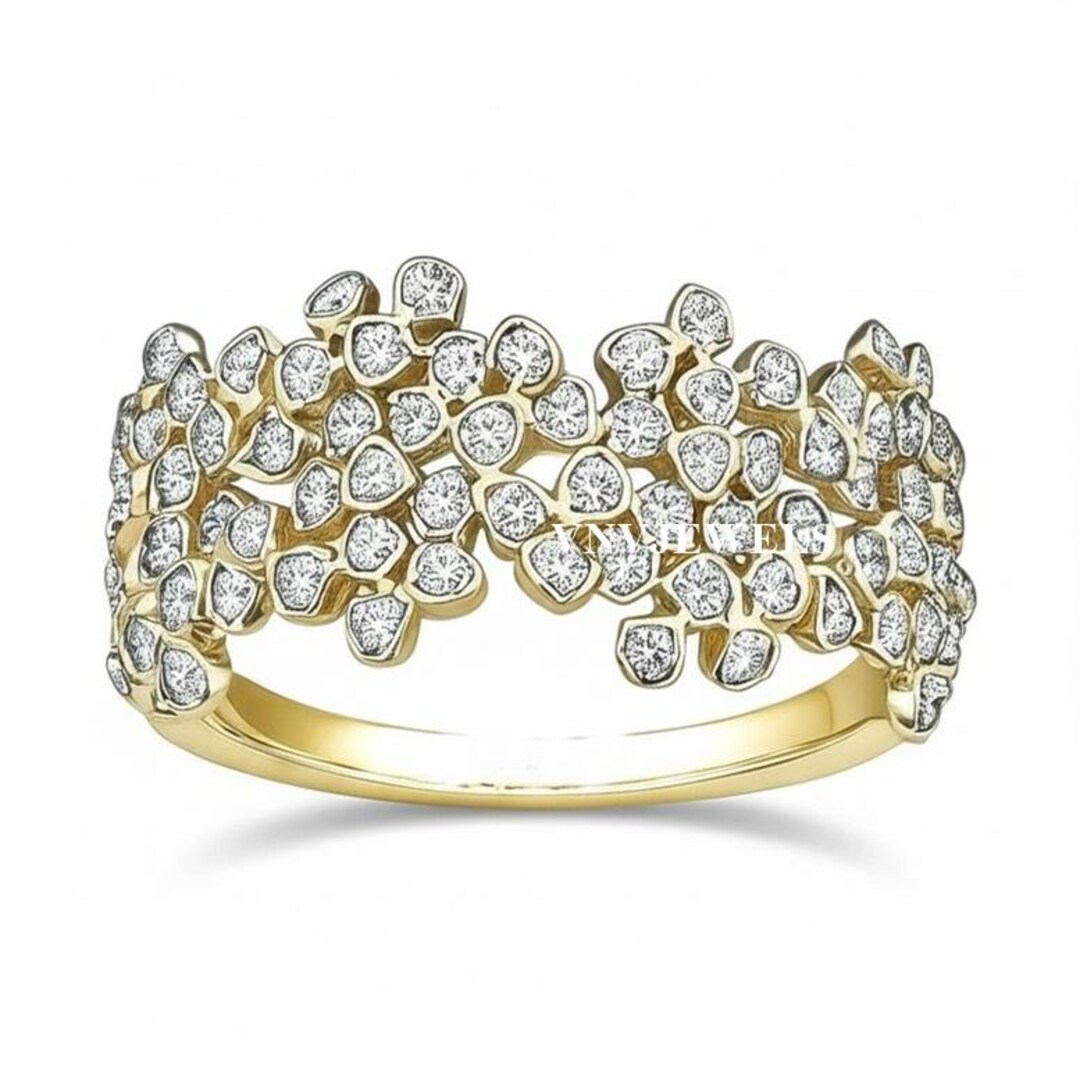 Bubble Bezel Set Ring, Cluster Ring, Diamond Scatter Ring, Raindance ...