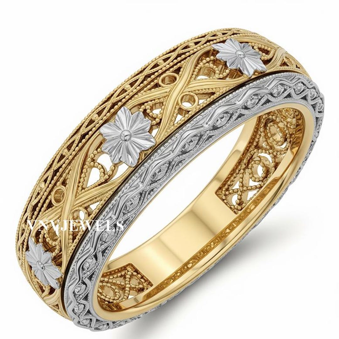 Art Deco Style Filigree Band, Milgrain Band, Infinity Style Filigree ...
