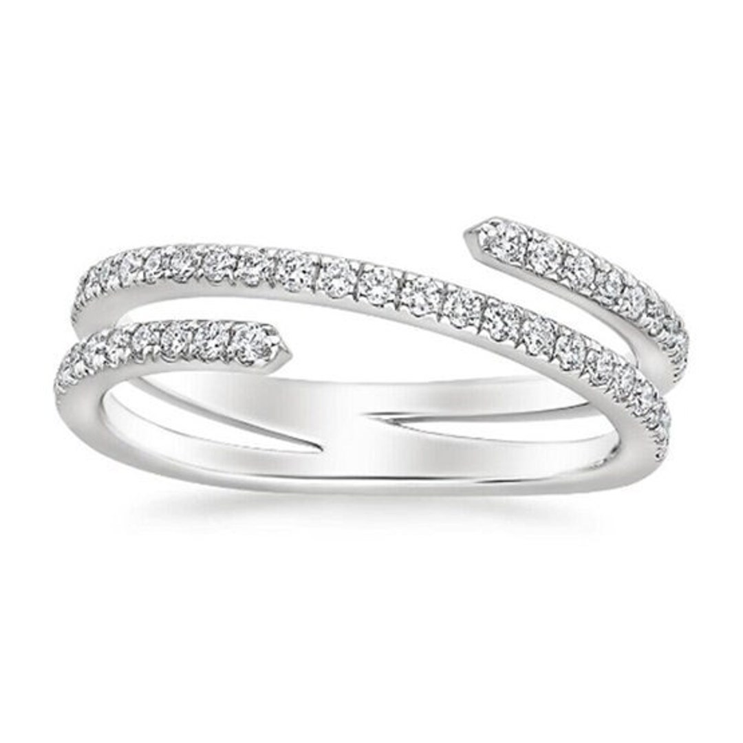 Spiral Diamond Band, Full Eternity Spiral Band, Wrap Around Band, Round ...