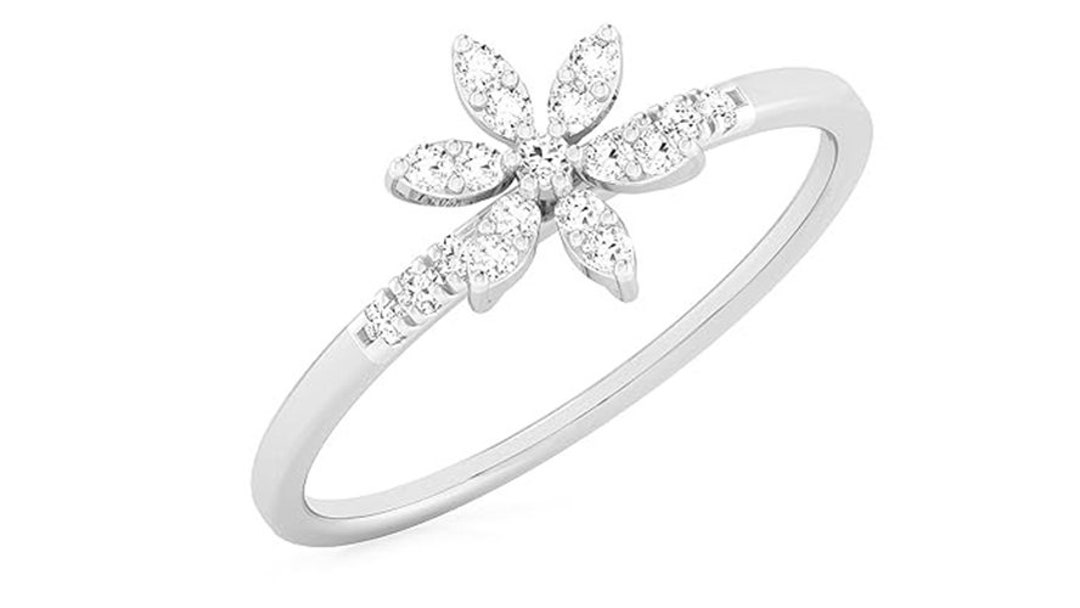 Daisy Cluster Lab Diamond Ring, Floral Style Anniversary Ring, 0.20 Ct ...