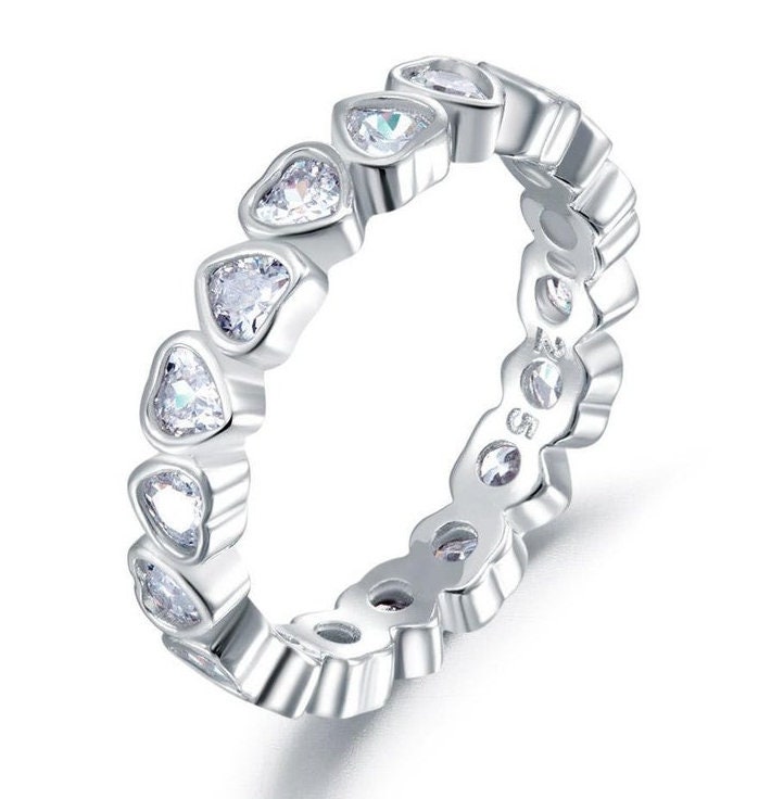 Heart Shape Wedding Band Solid 10K 14K 18K Gold Heart Cut - Etsy UK