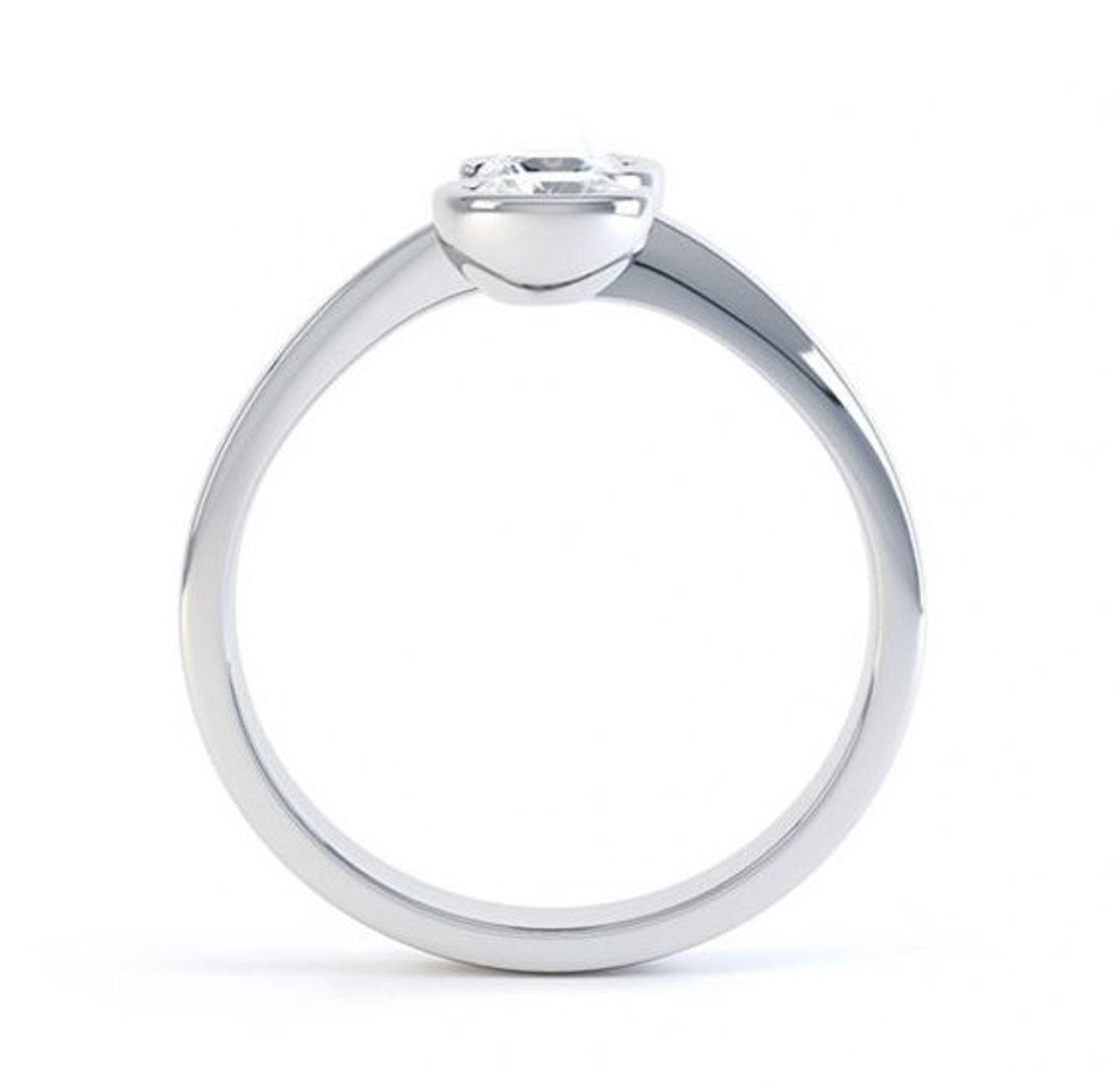 Two-stone Engagement Ring, Swirl Wedding Ring, Round Moissanite Diamond ...