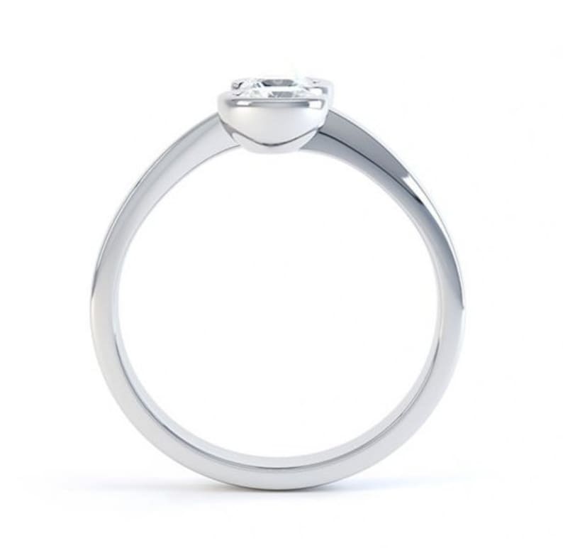 Two-stone Engagement Ring, Swirl Wedding Ring, Round Moissanite Diamond ...