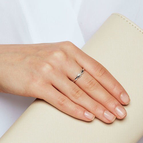 Diamond Infinity Knot Promise Ring Dainty Diamond Ring - Etsy UK