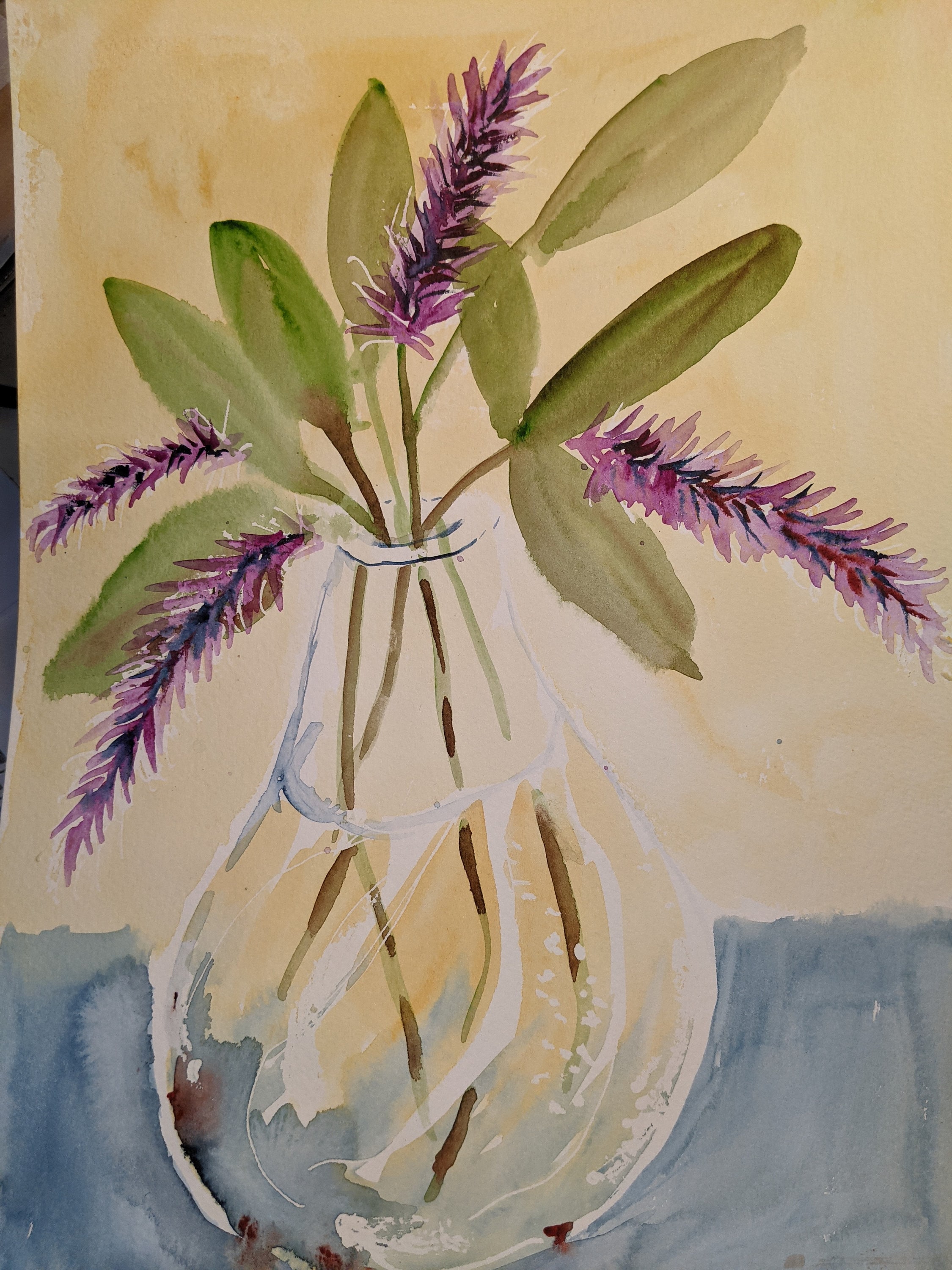 Watercolour Painting Flowers Buddleia Watercolor Watercolour Art ...