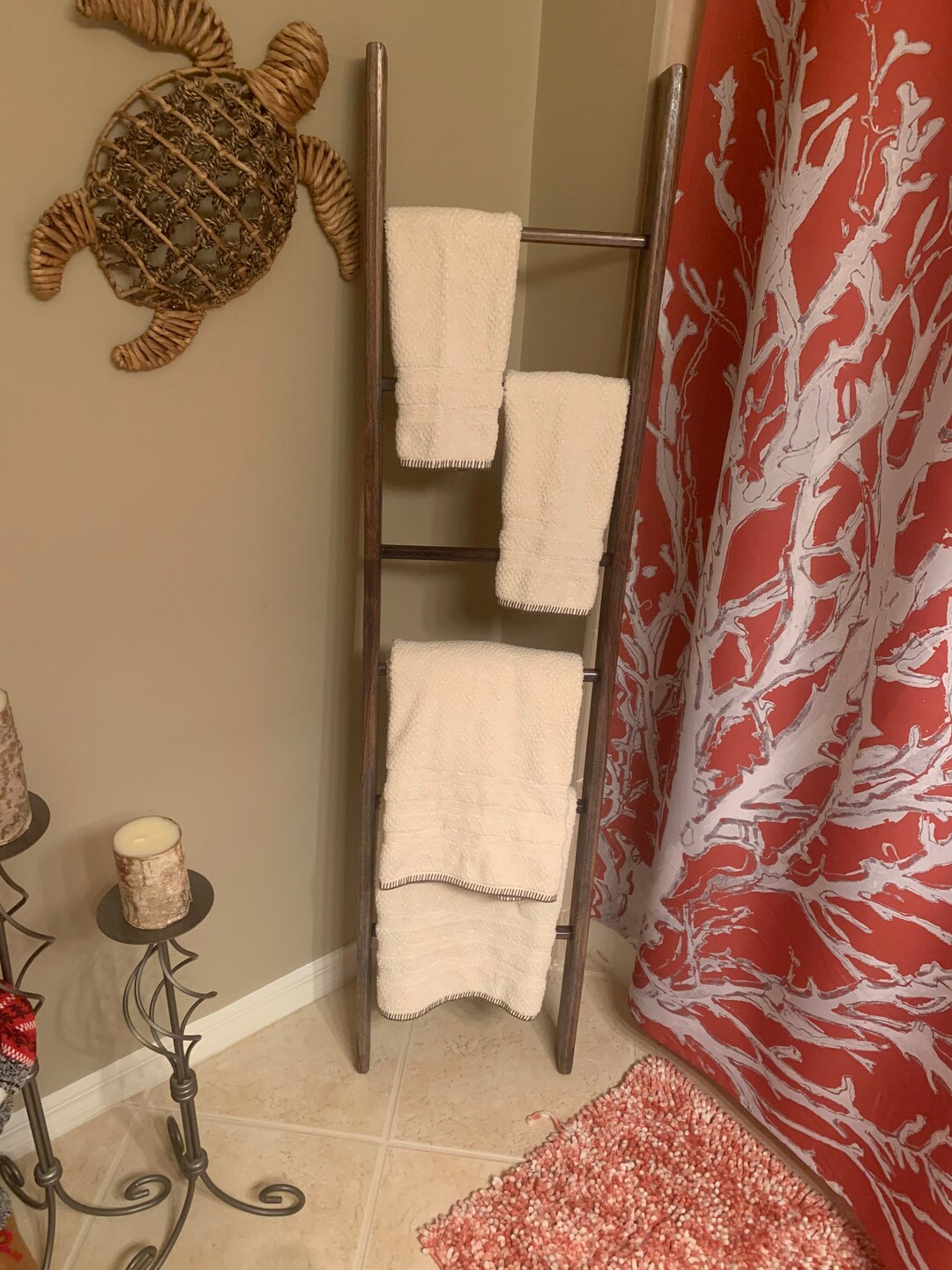Rustic Blanket Ladder/ Towel Ladder; Farmhouse Decor - Etsy