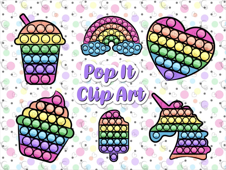 Pop It Clip Art Pop It Fidget Toy Digital Clip Art Set PNG - Etsy Canada