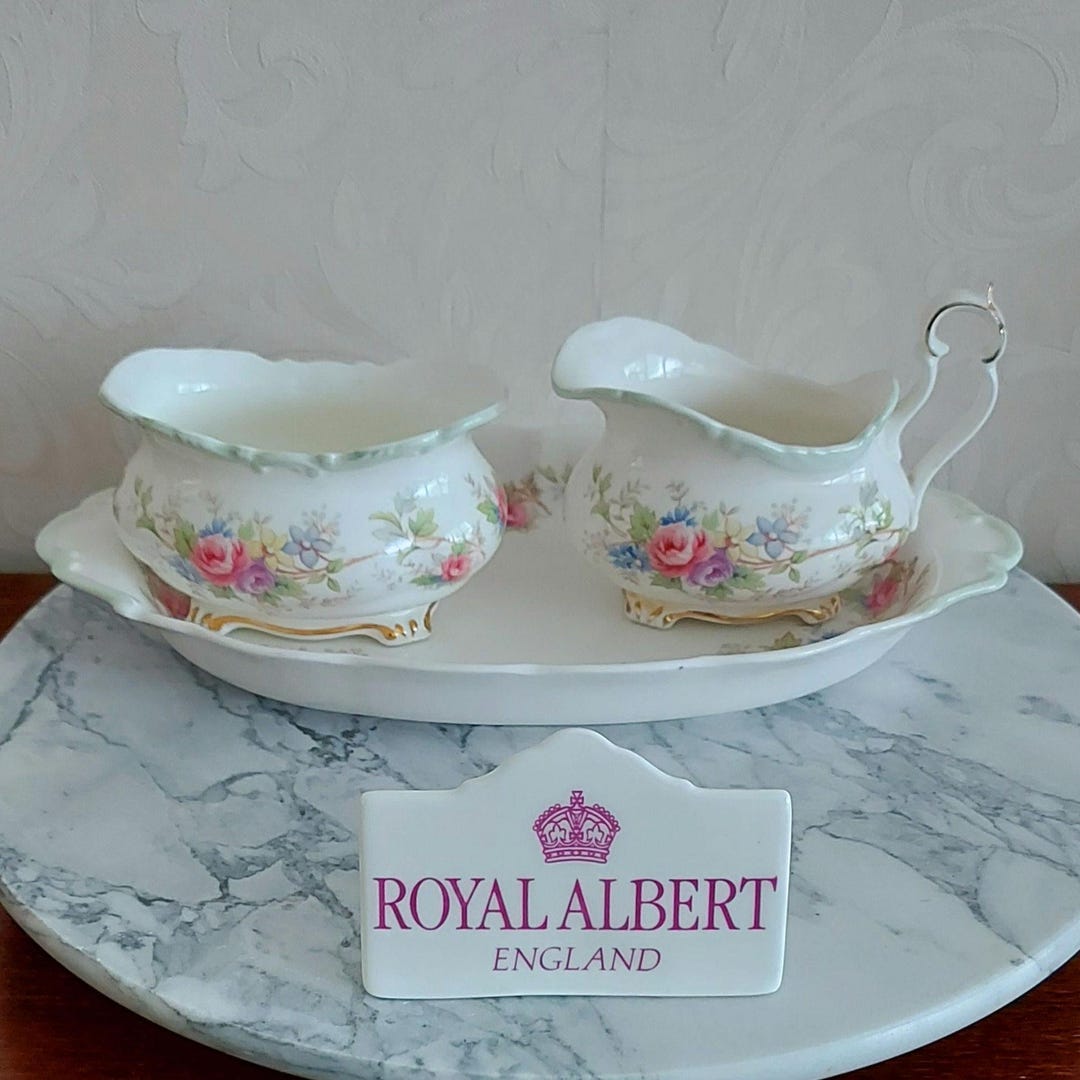 Royal Albert Bone China England Colleen Series Cream Set With Serving ...