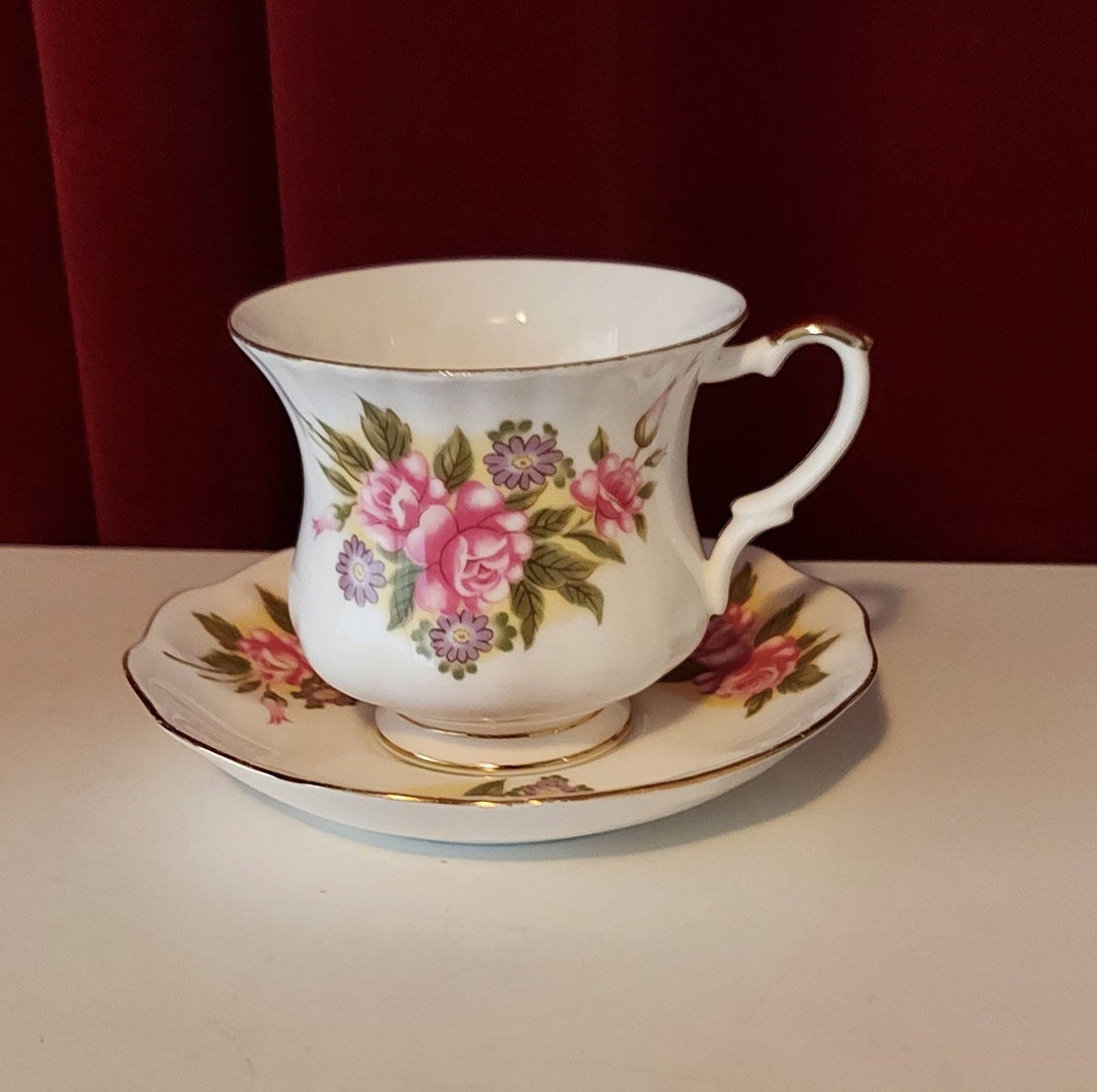 Head and Saucer of Royal Ascot Series Rose Basket Decorated With ...