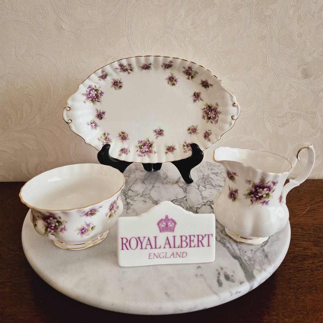 Complete Royal Albert Bone China England Sweet Violets Cream Set ...