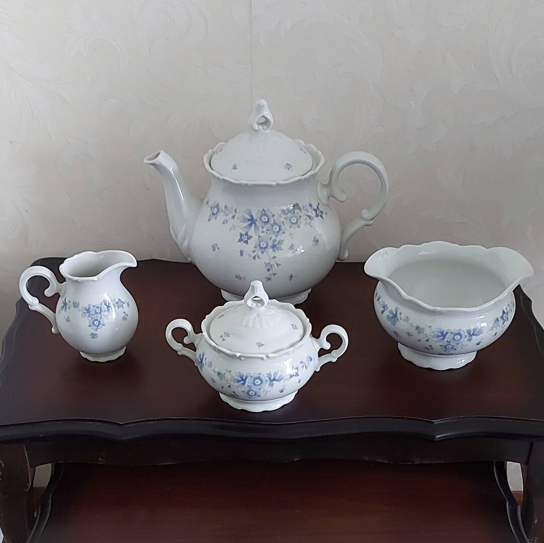 4 Piece Tea Set From MZ Czechoslovakia With Teapot Sugarpot Milk Jug ...
