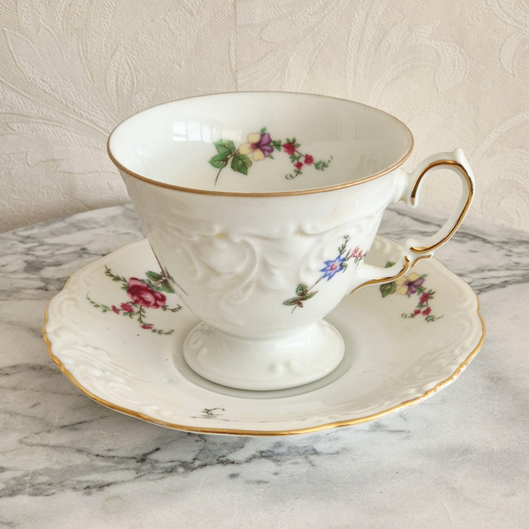 Wawel Cup and Saucer Made in Poland Beautifully Decorated With Pink ...