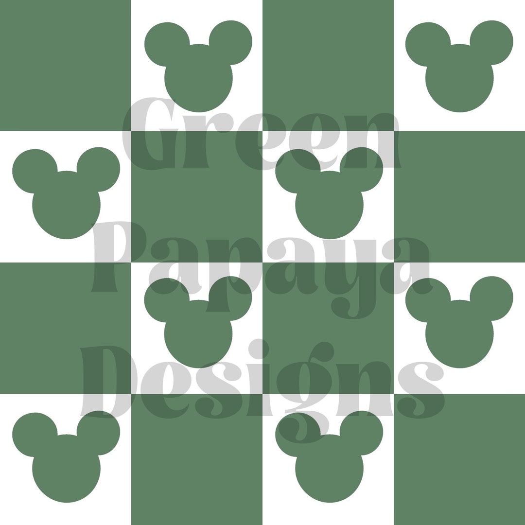 Olive Mouse Check Seamless Pattern - Etsy