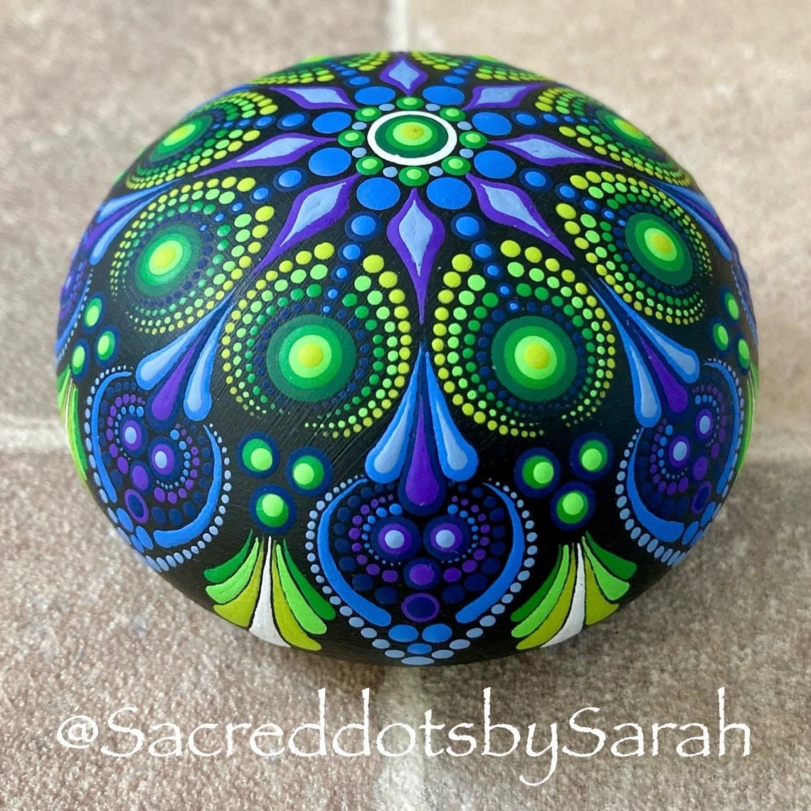 Hand Painted Dot Mandala Rock Painted Mandala Stone Mandala Dot ...