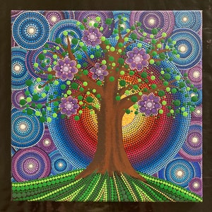 Bright and Colourful Dot Mandala Painting Original Dot Art Painting Dot ...