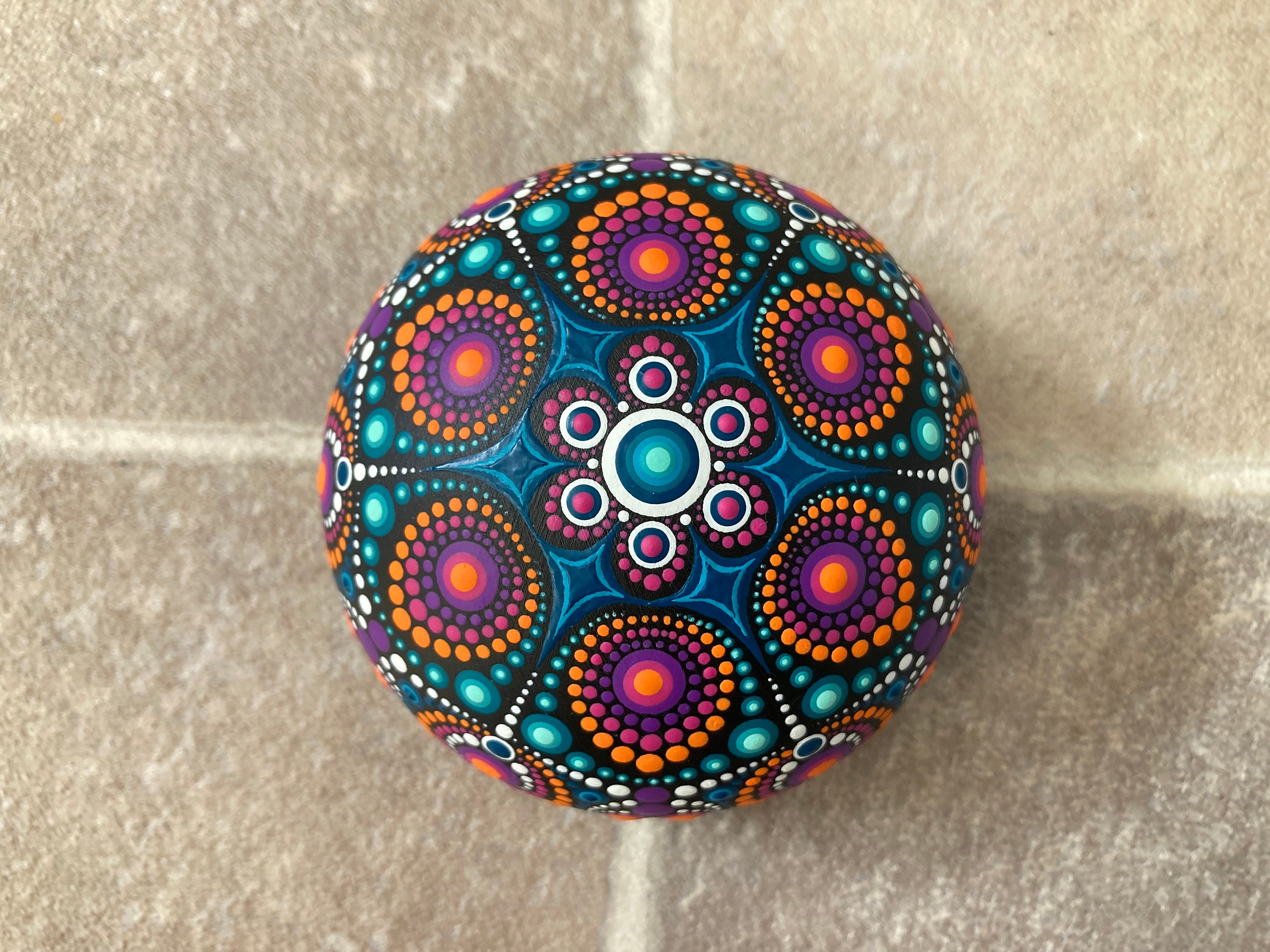 Hand Painted Dot Mandala Rock Painted Mandala Stone Mandala Dot ...