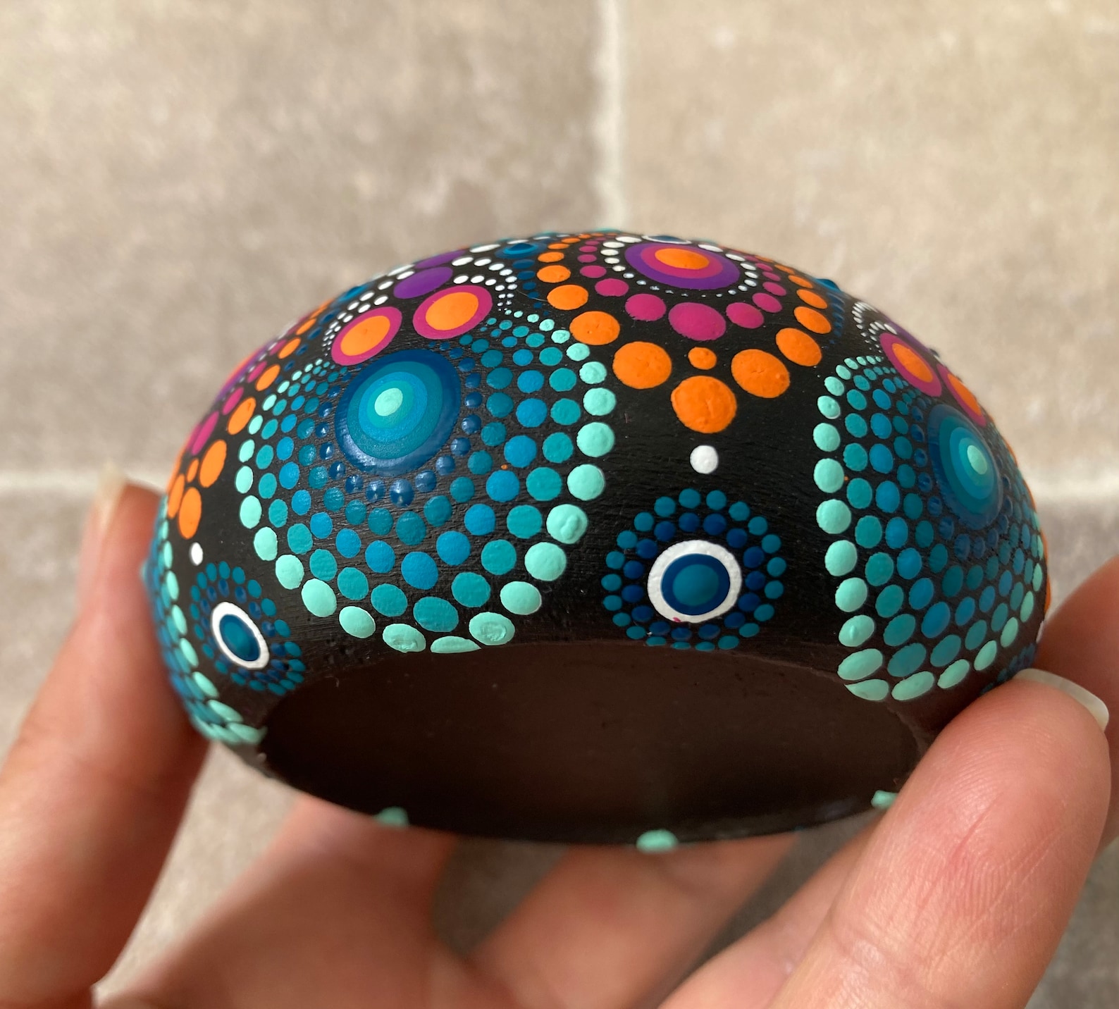 Hand Painted Dot Mandala Rock Painted Mandala Stone Mandala Dot ...